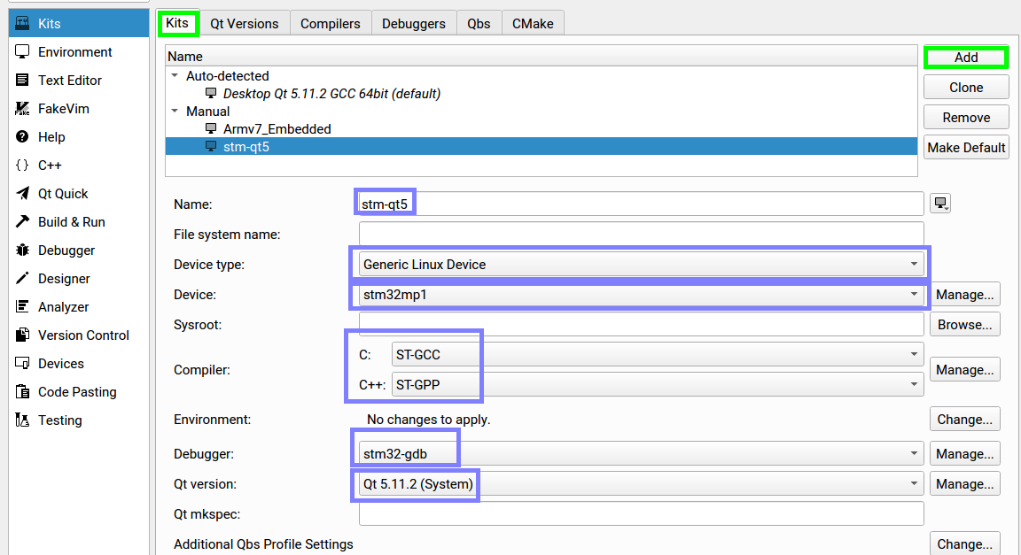 Configure new Kit in QTCreator based on Yocto meta-toolchain-qt5 – Embedded Software Labs